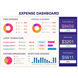 Expense Dashboard for PowerPoint and Google Slides - PPT Slides