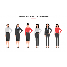 Female Formally Dressed Graphis for PowerPoint and Google Slides - PPT ...