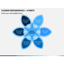 Flower Infographics - 6 Parts PowerPoint Slide