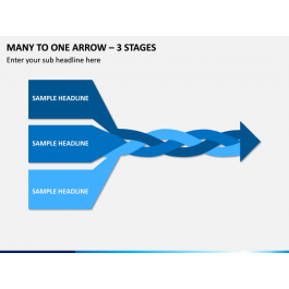 Many To One Arrow - 3 Stages PowerPoint Slide