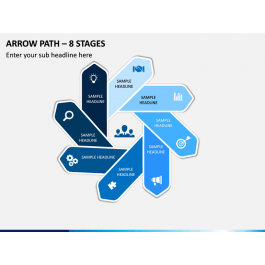 Arrow Path - 8 Stages PowerPoint Slide