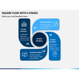 PowerPoint Square Flow with 4 Stages