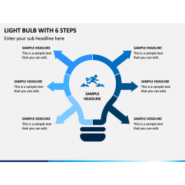PowerPoint Light Bulb With 6 Steps