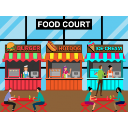 Food Court for PowerPoint and Google Slides - PPT Slides