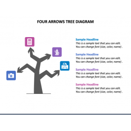 Four Arrows Tree Diagram for PowerPoint and Google Slides - PPT Slides