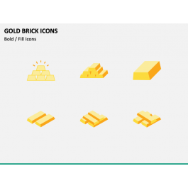 Gold Brick Icons for PowerPoint and Google Slides - PPT Slides