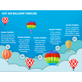 Hot Air Balloon Timeline PowerPoint and Google Slides Template - PPT Slides