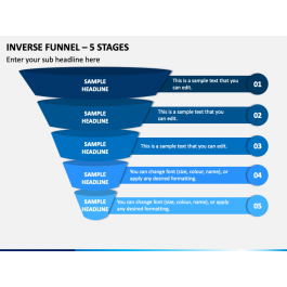 Inverse Funnel - 5 Stages PowerPoint Template - PPT Slides