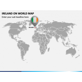 Ireland on World Map for PowerPoint and Google Slides - PPT Slides