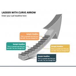 Ladder with Curve Arrow PowerPoint and Google Slides Template - PPT Slides