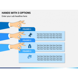 Hands with 3 Options PowerPoint Slide