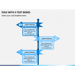 Pole with 3 Text Boxes PowerPoint Slide