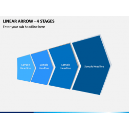 Linear Arrow - 4 Stages PowerPoint Slide