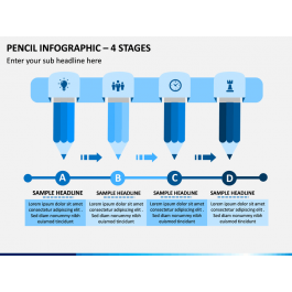 Pencil Infographic - 4 Stages PowerPoint Slide