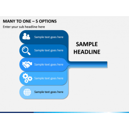 Many To One - 5 Options PowerPoint Slide
