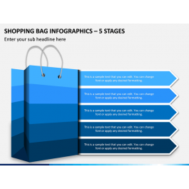 Shopping Bag Infographics - 5 Stages PowerPoint Slide