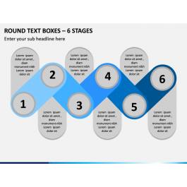 Round Text Boxes - 6 Stages PowerPoint Slide