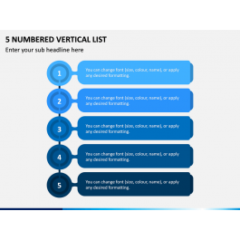 PowerPoint 5 Numbered Vertical List