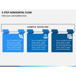 3 Step Horizontal Flow PPT Slide