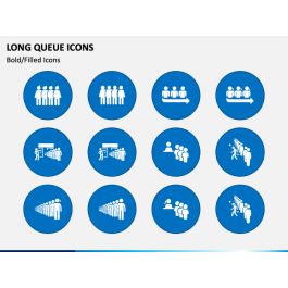 Long Queue Icons for PowerPoint and Google Slides - PPT Slides