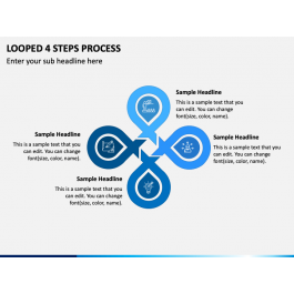 Looped 4 Steps Process PowerPoint Template - PPT Slides