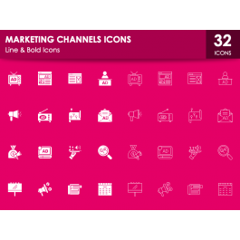Marketing Channels Icons for PowerPoint and Google Slides - PPT Slides