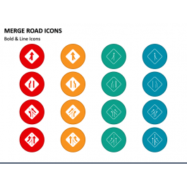 Merge Road Icons for PowerPoint and Google Slides - PPT Slides