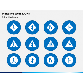 Merging Lane Icons for PowerPoint and Google Slides - PPT Slides