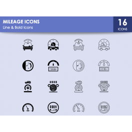 Mileage Icons for PowerPoint and Google Slides