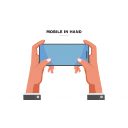 Mobile in Hand PowerPoint and Google Slides Template - PPT Slides