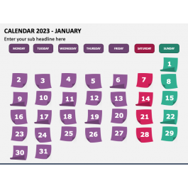 Calendar 2023 for PowerPoint and Google Slides - PPT Slides