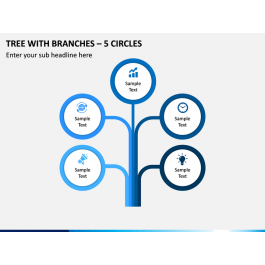 Tree With Branches – 5 Circles PowerPoint