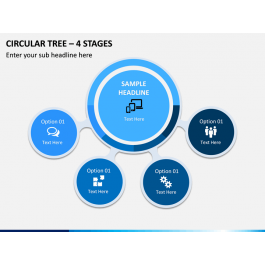 Circular Tree – 4 Stages PowerPoint
