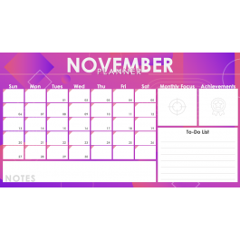 November Planner PowerPoint and Google Slides Template - PPT Slides