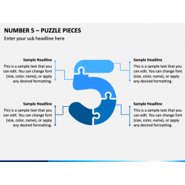 Number 5 - Puzzle Pieces PowerPoint Template - PPT Slides