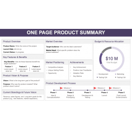 One Page Product Summary PowerPoint and Google Slides Template - PPT Slides