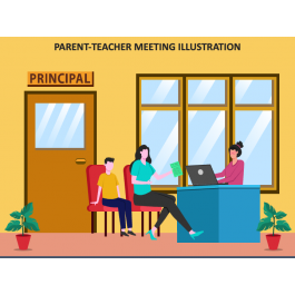 Parent-Teacher Meeting Illustration for PowerPoint and Google Slides ...