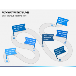 Pathway with 7 Flags PowerPoint Template and Google Slides Theme