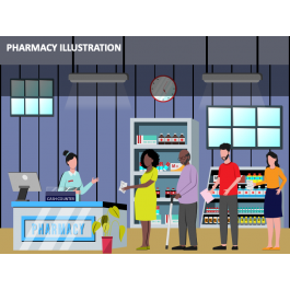 Pharmacy Illustration for PowerPoint and Google Slides - PPT Slides