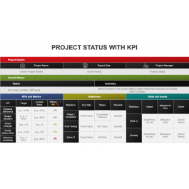 Project Status with KPI PowerPoint and Google Slides Template - PPT Slides