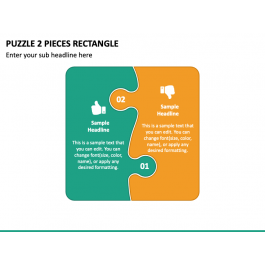 Puzzle 2 Pieces Rectangles PowerPoint Template - PPT Slides