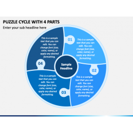 Puzzle Cycle with 4 Parts PowerPoint Presentation Slides - PPT Template