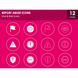 Report Abuse Icons for PowerPoint and Google Slides - PPT Slides