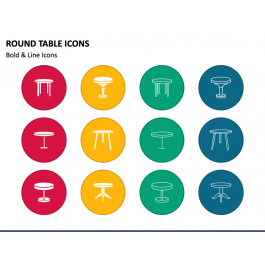 Round Table Icons for PowerPoint and Google Slides - PPT Slides
