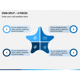 PowerPoint Star Split – 4 Pieces