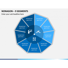 PowerPoint Nonagon - 9 Segments