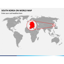 PowerPoint South Korea on World Map