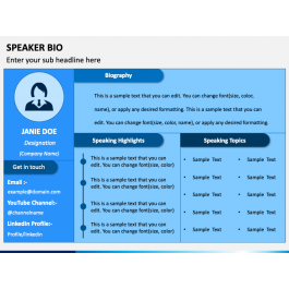 Speaker Bio PowerPoint and Google Slides Template - PPT Slides