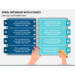 Free Spiral Notebook With 8 Points PowerPoint Template & Google Slides