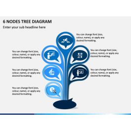 PowerPoint 6 Nodes Tree Diagram